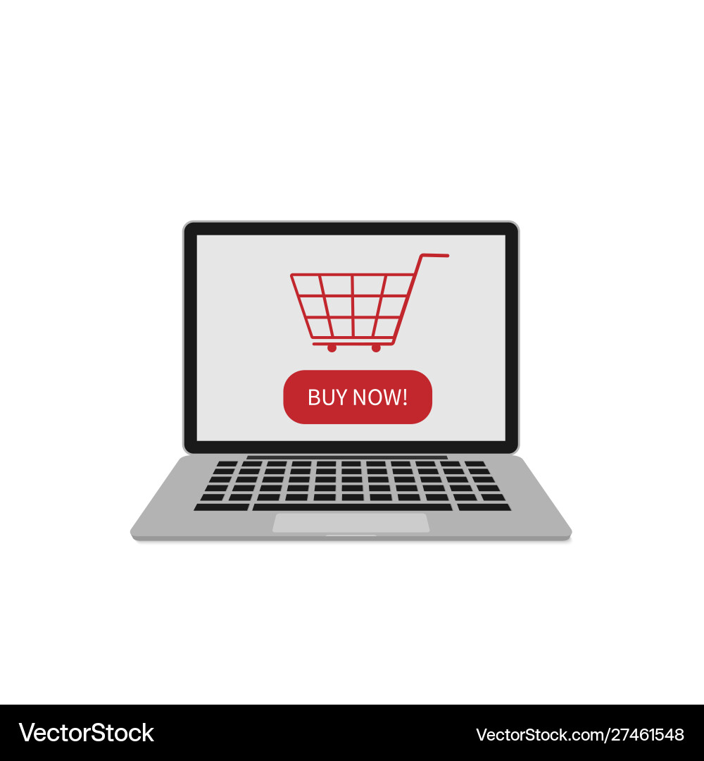 Laptop isolated on white background online Vector Image