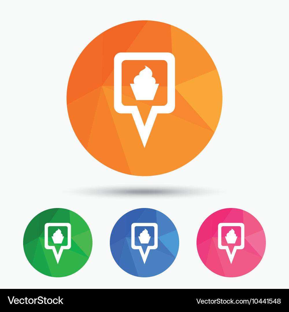 Map pointer food sign icon marker symbol Vector Image