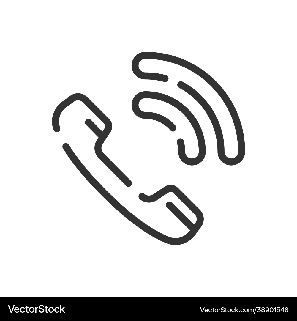 Phone icon in simple one line style Royalty Free Vector