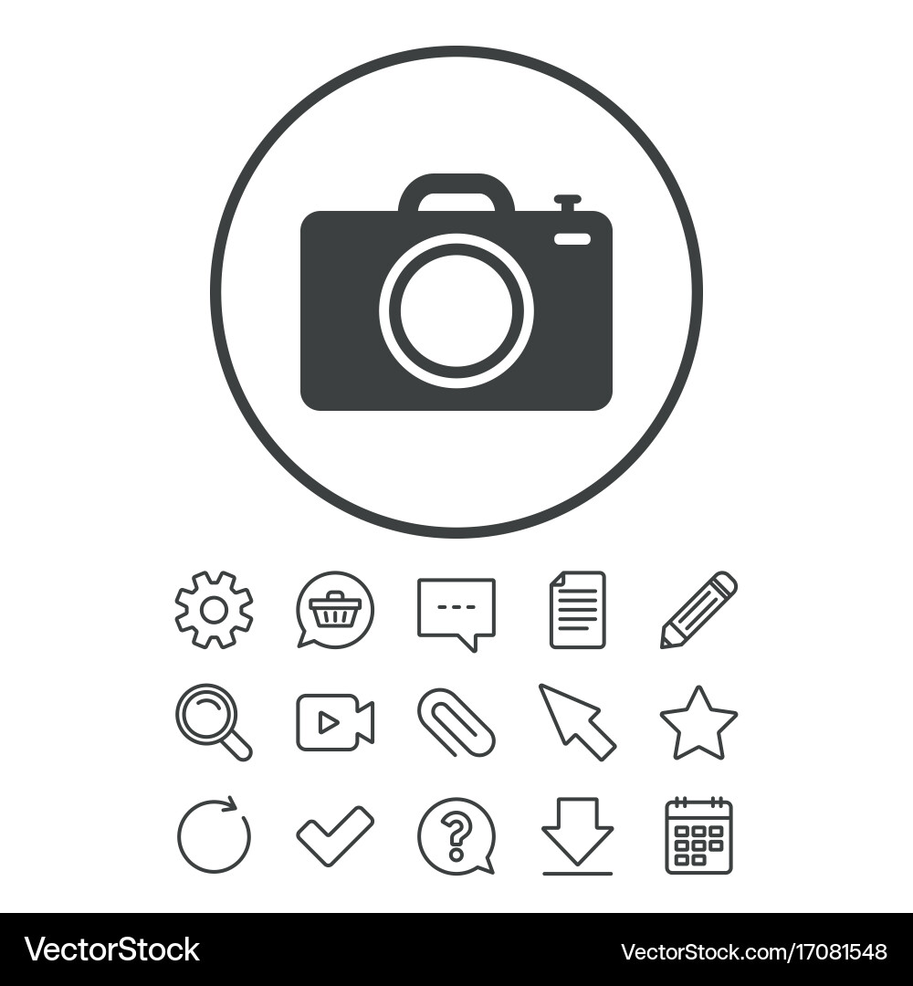 Photo camera sign icon symbol Royalty Free Vector Image