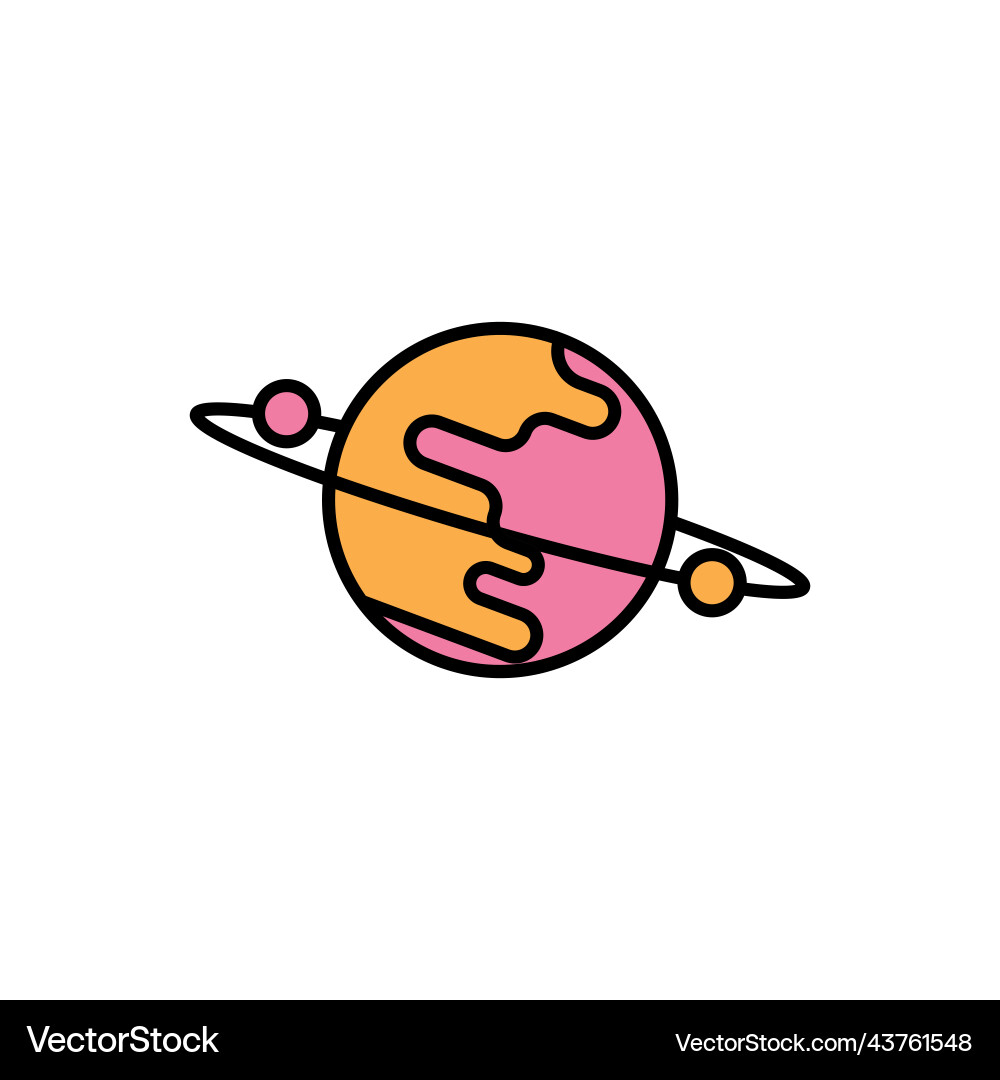 Planet icon isolated on white background sign Vector Image