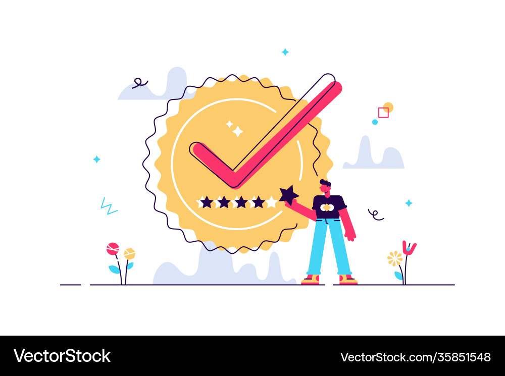 Quality badge with premium product certificate Vector Image