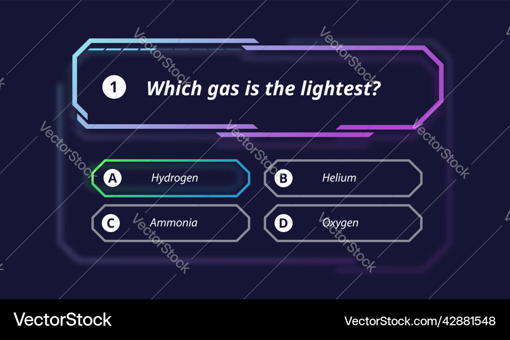Quiz questions template game test choices menu Vector Image