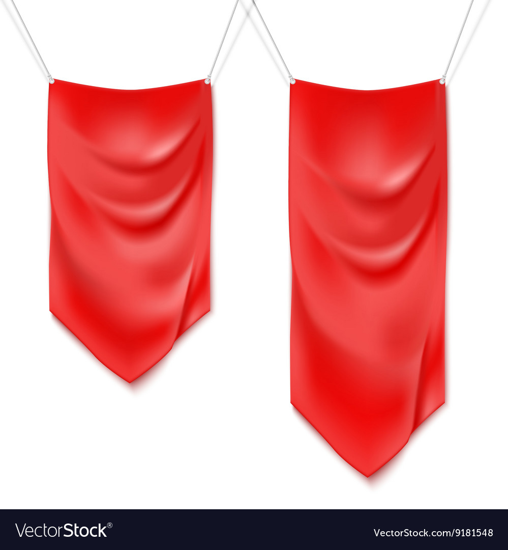 Realistic red textile banners Royalty Free Vector Image