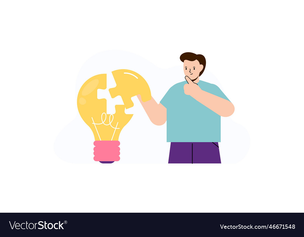 Solution in business solving to look idea concept Vector Image