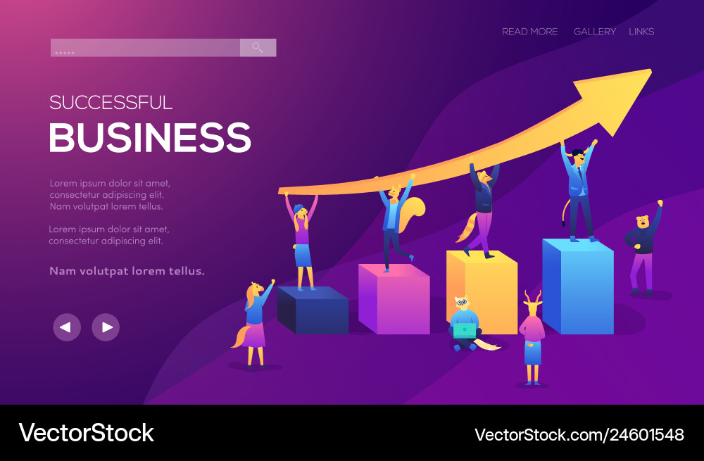 Teamwork that leads company to success Royalty Free Vector