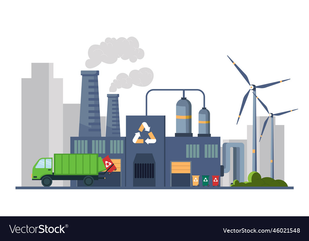 Waste processing concept Royalty Free Vector Image