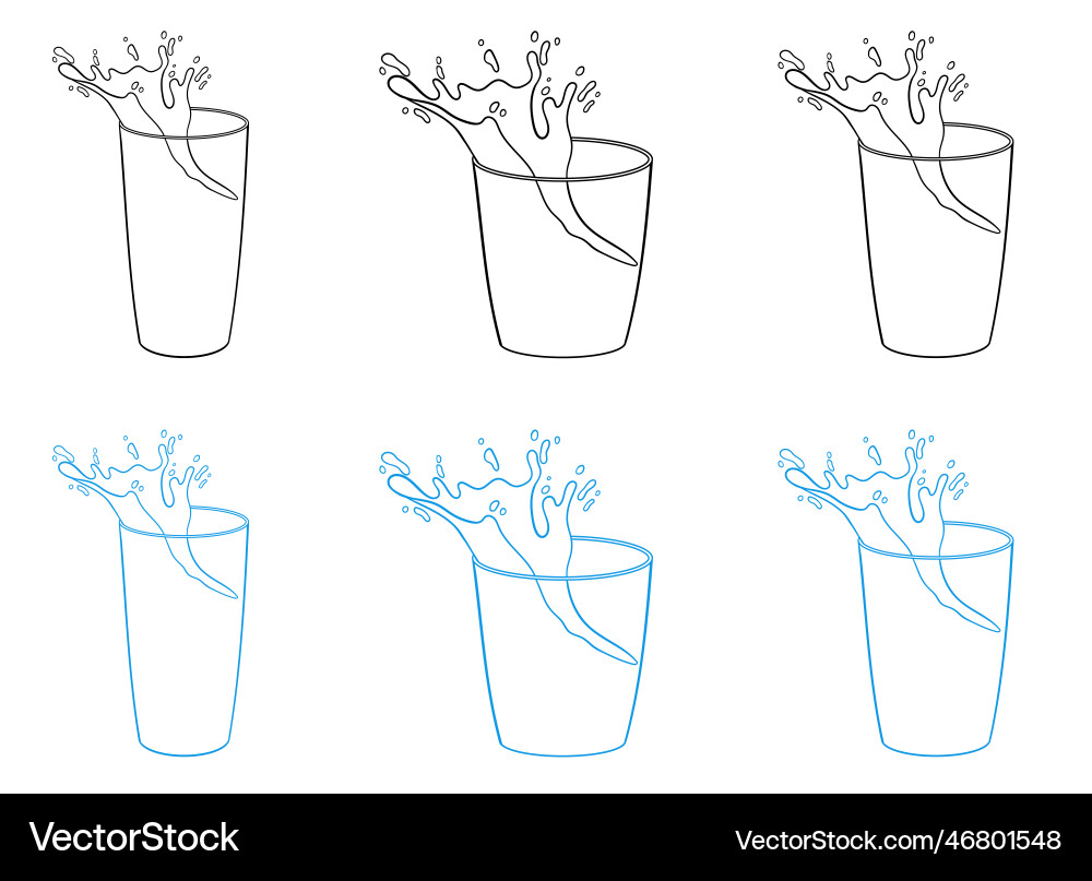 Water splash in glass design isolated Royalty Free Vector