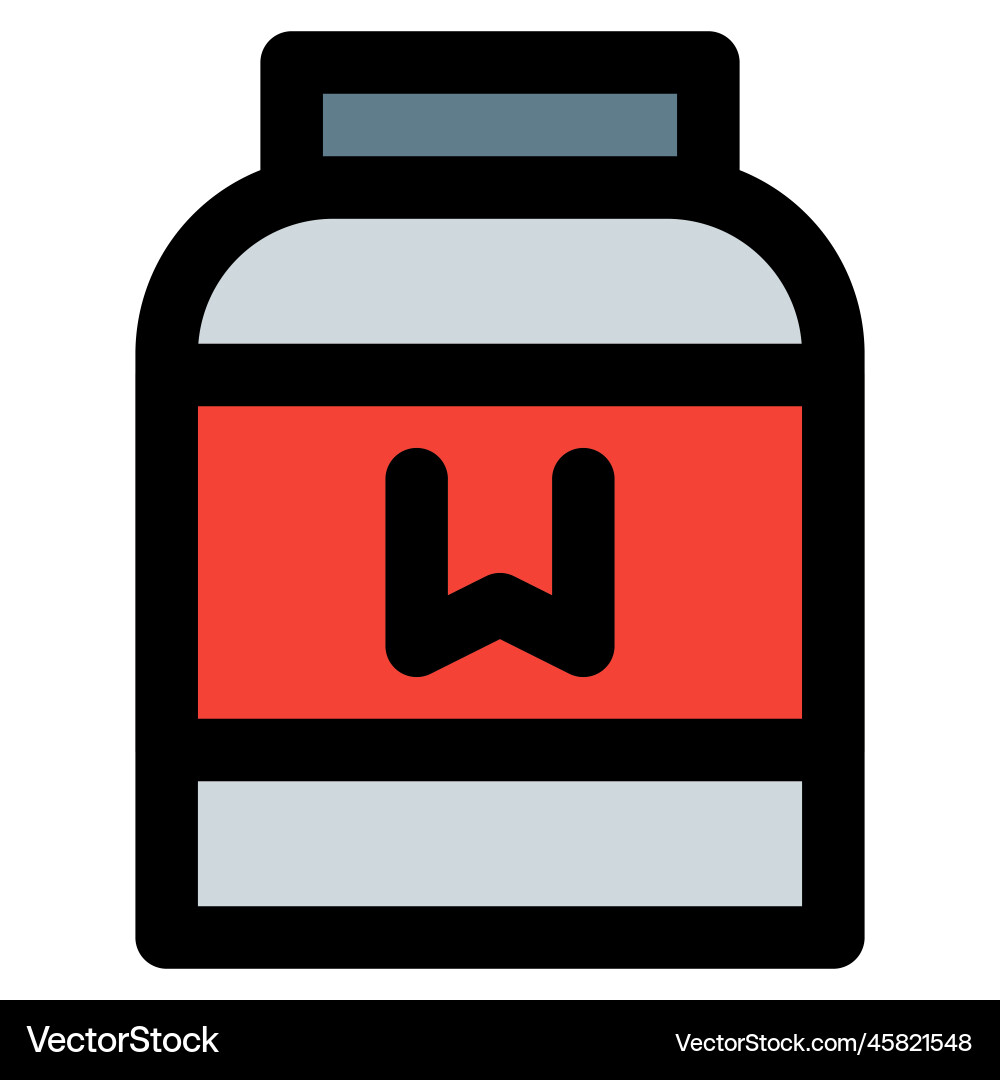 Whey powder nutritious bodybuilding supplement Vector Image