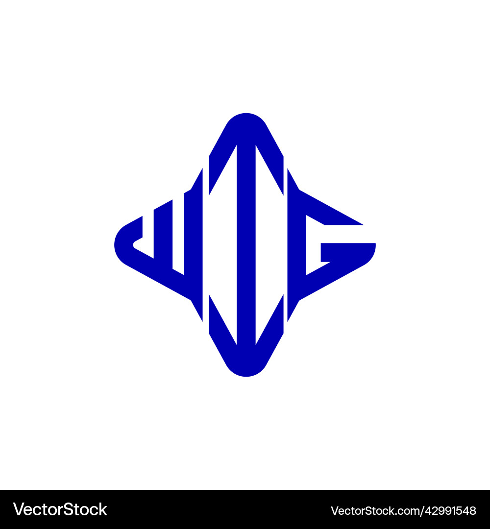 Wig letter logo creative design with graphic Vector Image