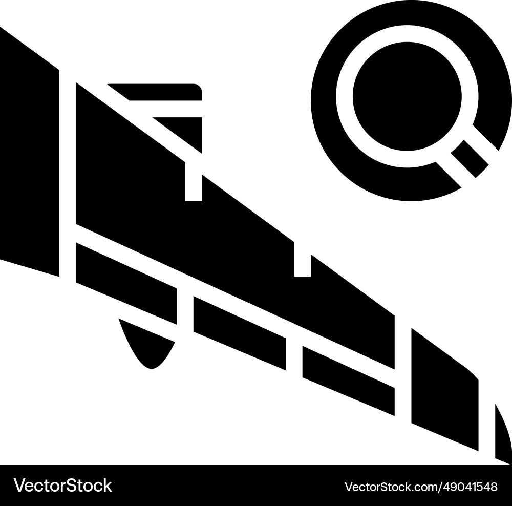 Wing inspection aircraft glyph icon Royalty Free Vector