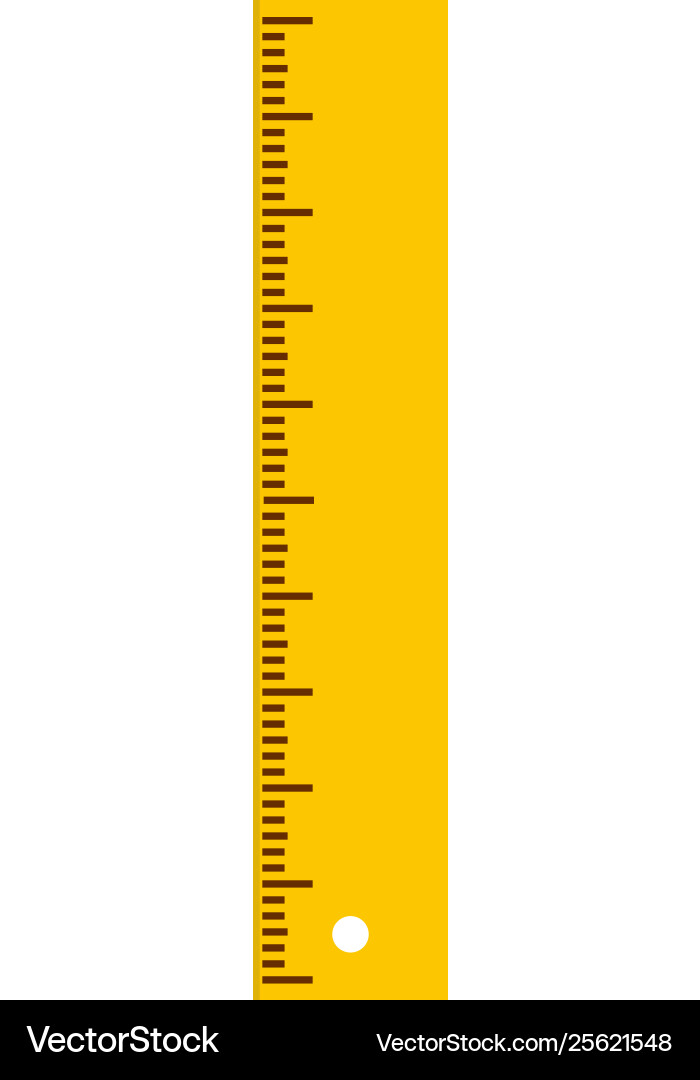 Yellow ruler icon flat isolated rule icon for Vector Image