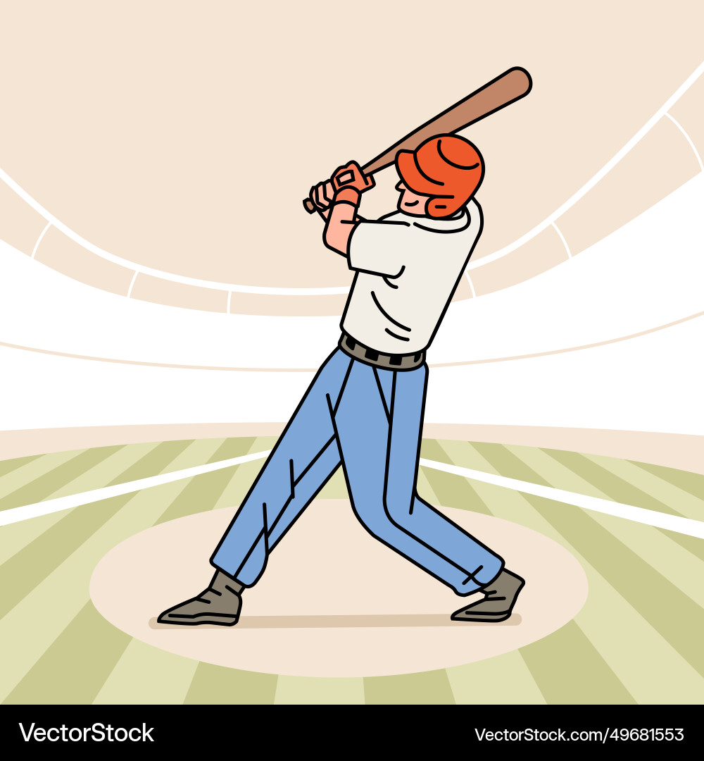 Baseball character players action athlete Vector Image