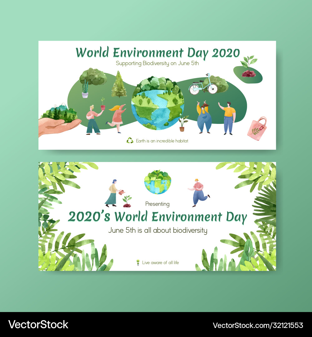 Billboard template design for world environment Vector Image