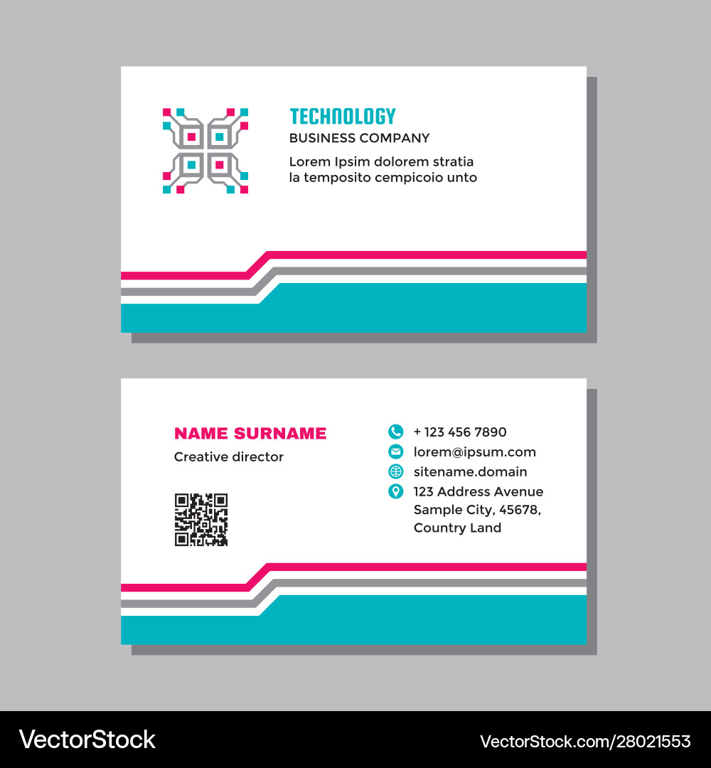 Business visit card template with logo - concept Vector Image