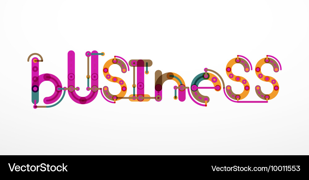 Business word lettering Royalty Free Vector Image