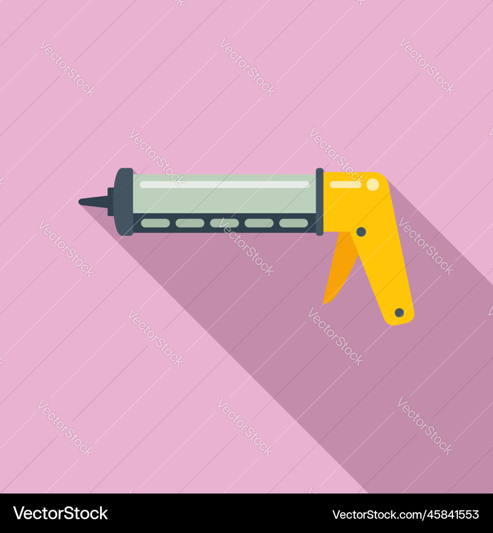 Carpenter silicone caulk gun icon flat Royalty Free Vector
