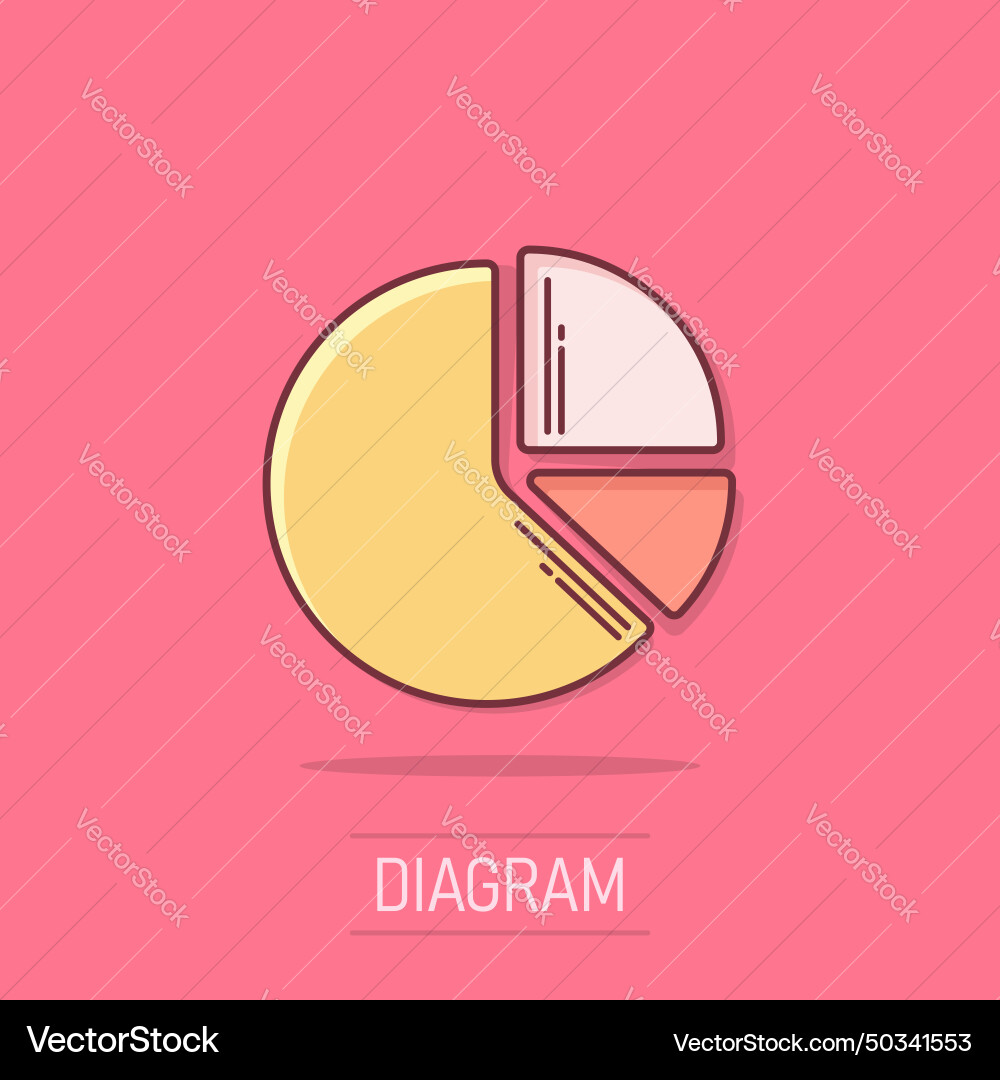 Chart icon in comic style diagram cartoon Vector Image