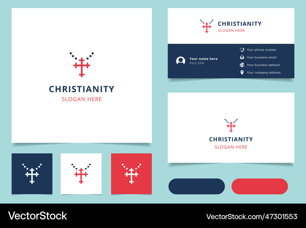 Christianity logo design with editable slogan Vector Image