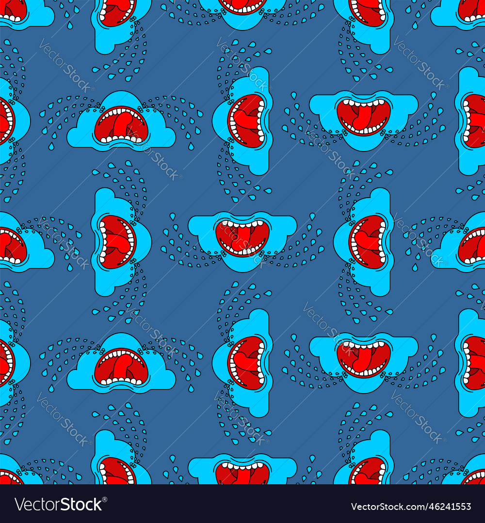 Crying cloud pattern seamless Royalty Free Vector Image