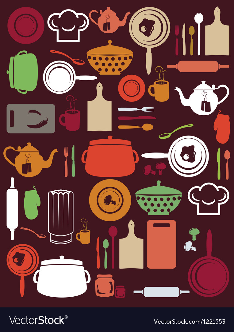 Cute kitchen pattern Royalty Free Vector Image