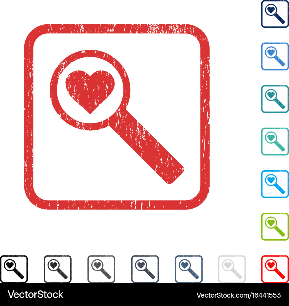 Find love icon rubber watermark Royalty Free Vector Image