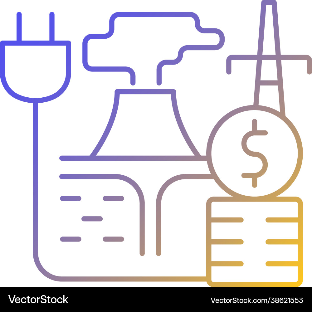 Geothermal energy price gradient linear icon Vector Image