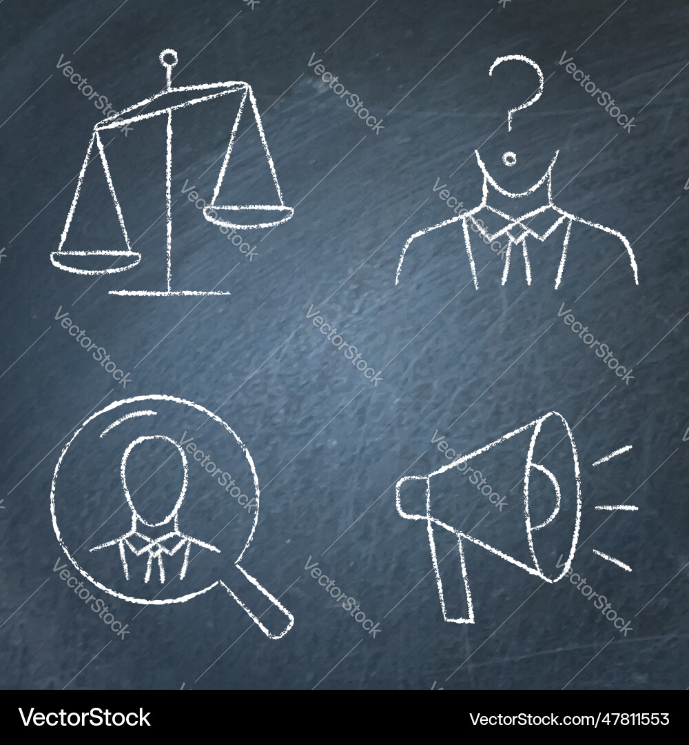 Political candidate chalkboard icon set Royalty Free Vector