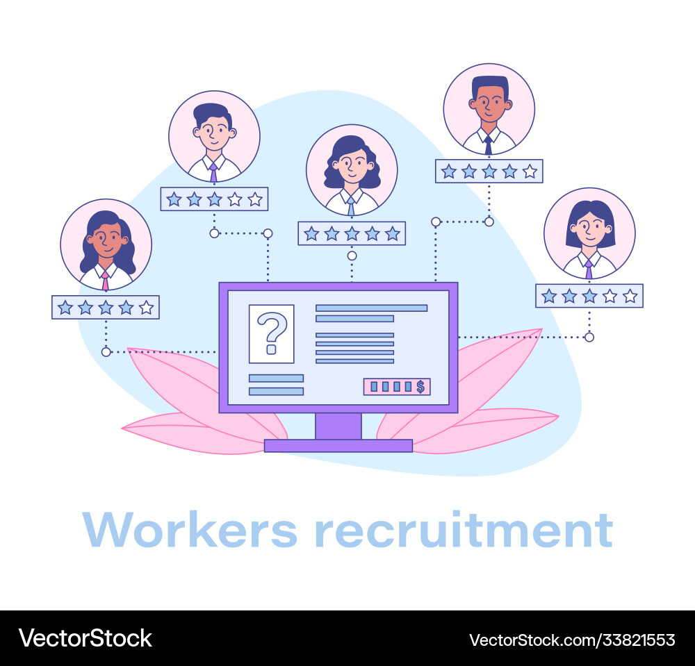 Recruiting workers in a business online Royalty Free Vector