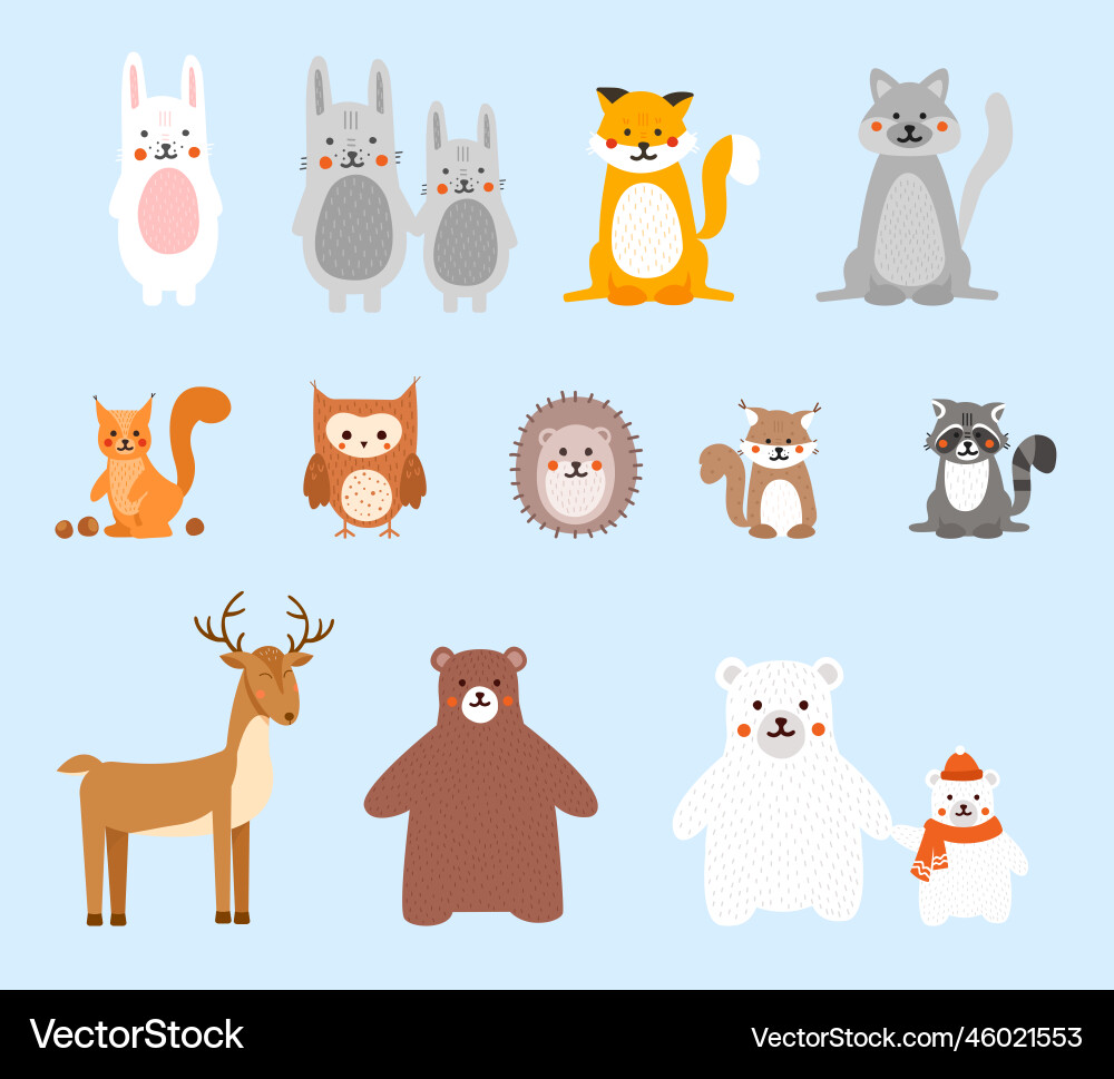 Set of animals Royalty Free Vector Image - VectorStock
