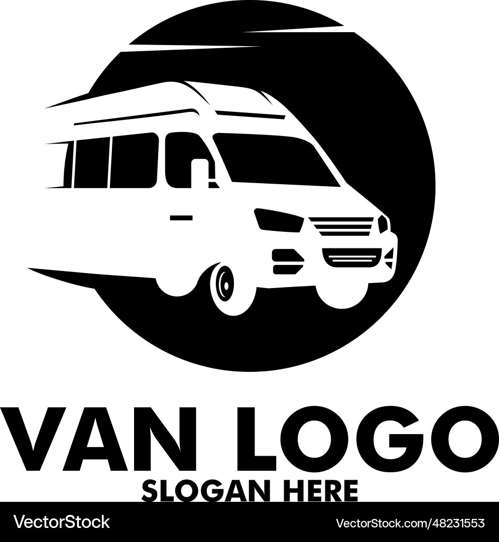 Simple van car logo icon on white background Vector Image