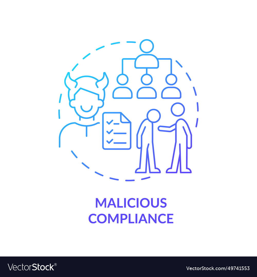 Thin line simple gradient malicious compliance Vector Image Thin line simple gradient malicious compliance Vector Image