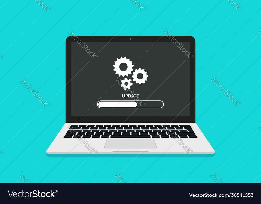 Update system software on laptop Royalty Free Vector Image