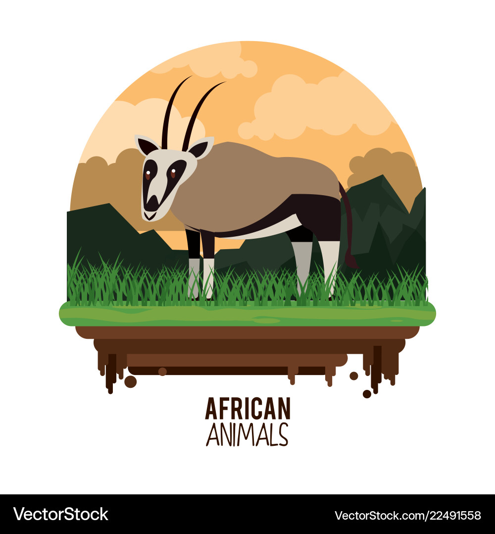 African animals cartoon Royalty Free Vector Image