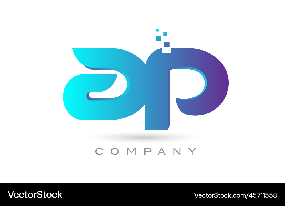 Ap alphabet letter logo icon combination design Vector Image