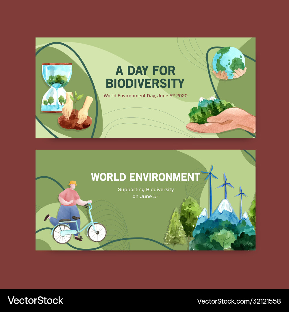Billboard template design for world environment Vector Image