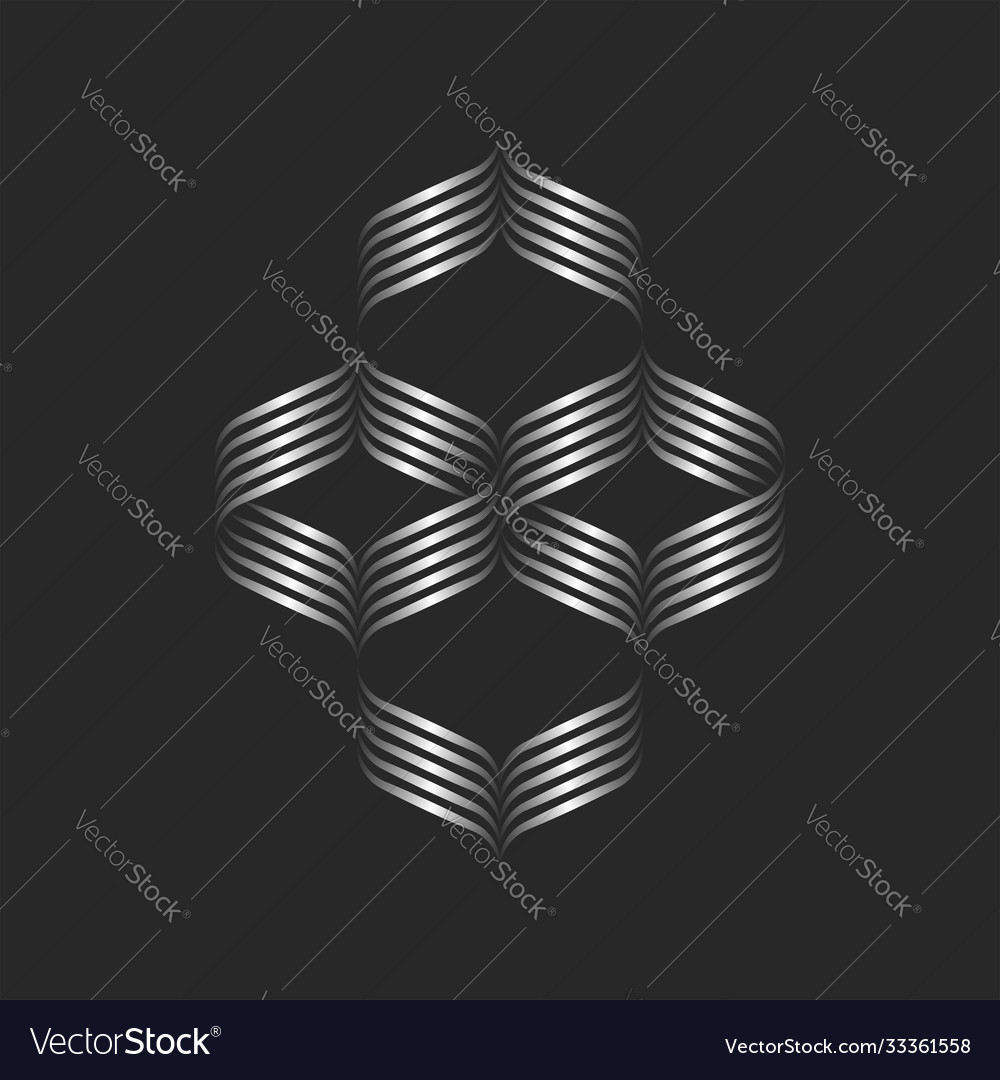 Calligraphic pattern logo intertwining Royalty Free Vector