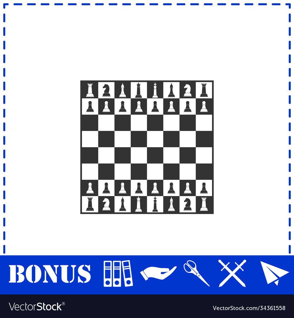 Chess icon flat Royalty Free Vector Image - VectorStock