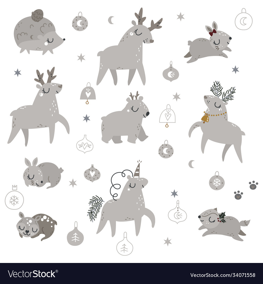 Christmas collection for kids Royalty Free Vector Image