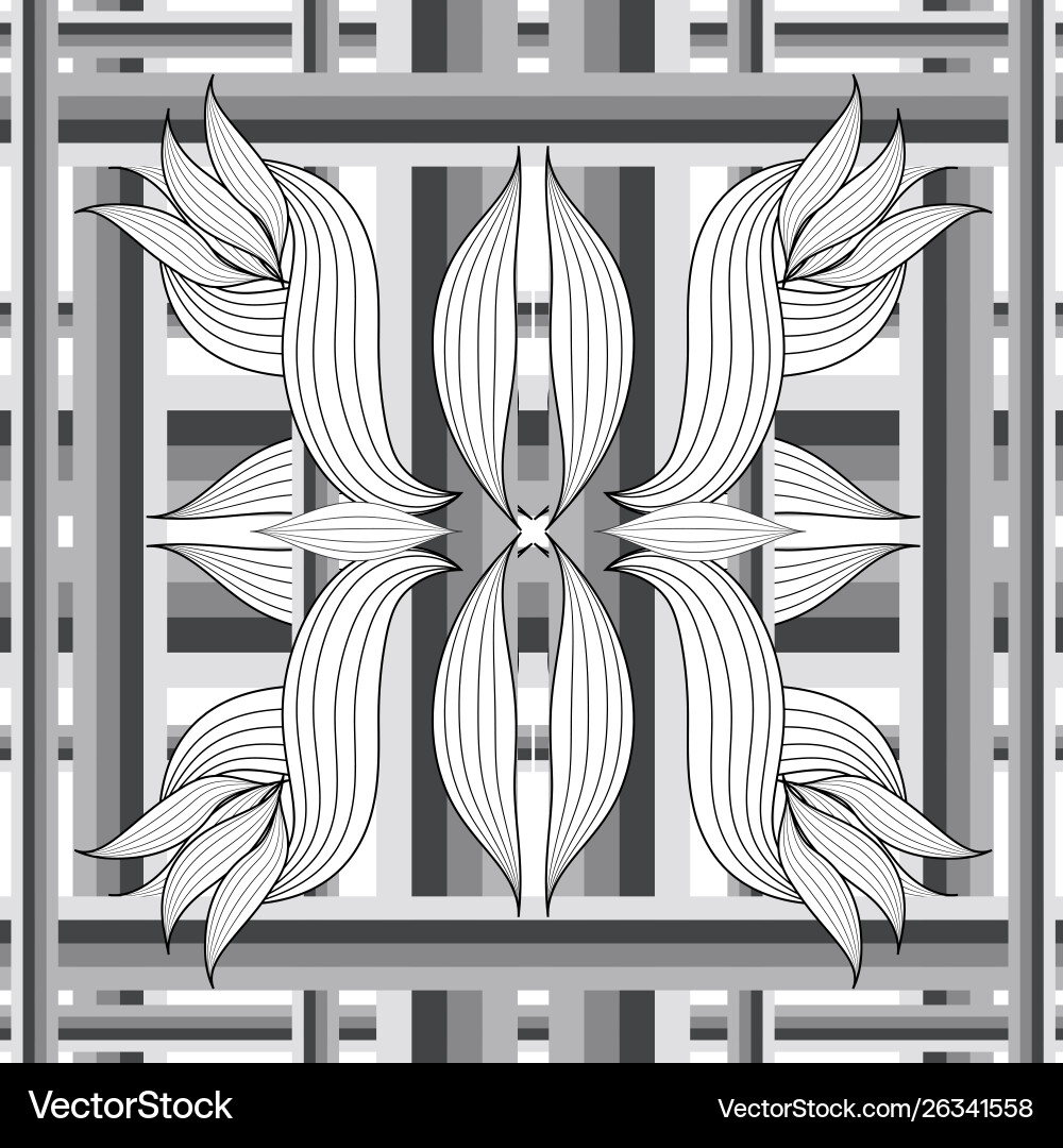 Geometric striped modern seamless pattern floral Vector Image