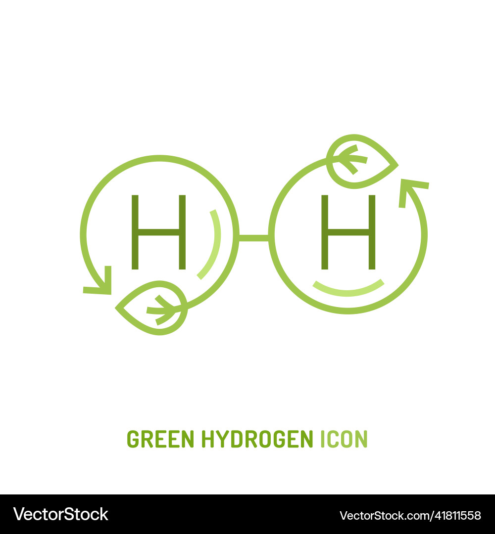 Green hydrogen production symbol editable Vector Image