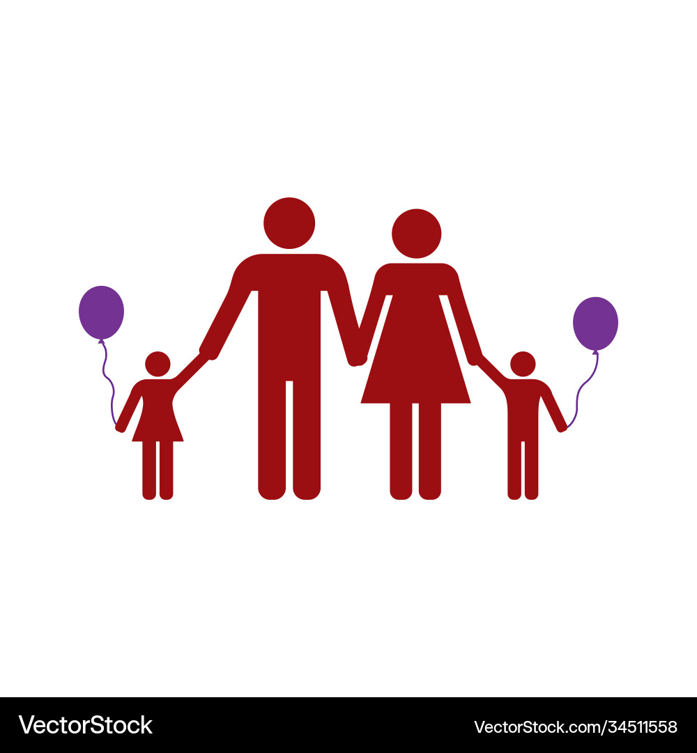 Happy family icon Royalty Free Vector Image - VectorStock