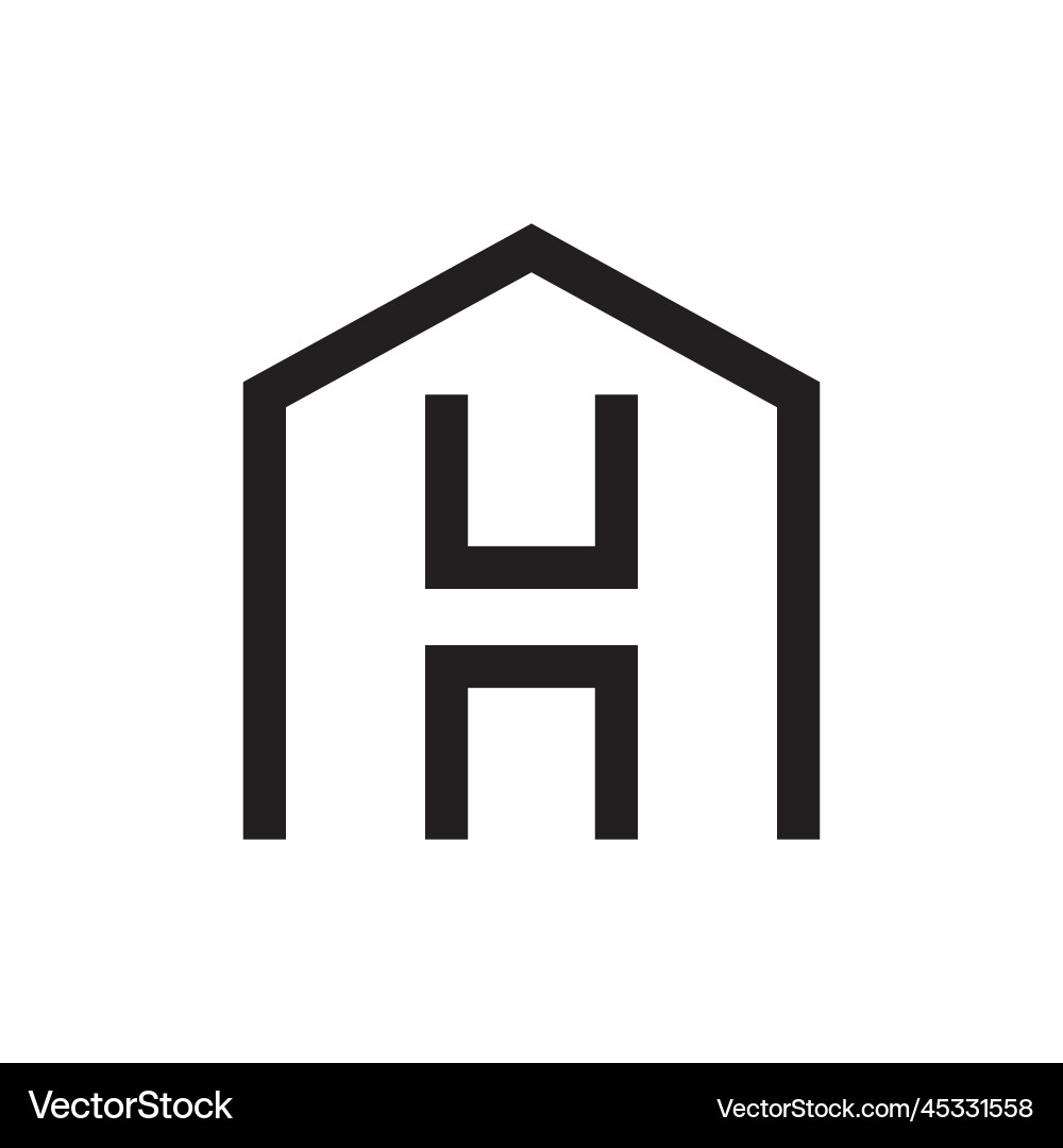 Letter h home icon logo Royalty Free Vector Image