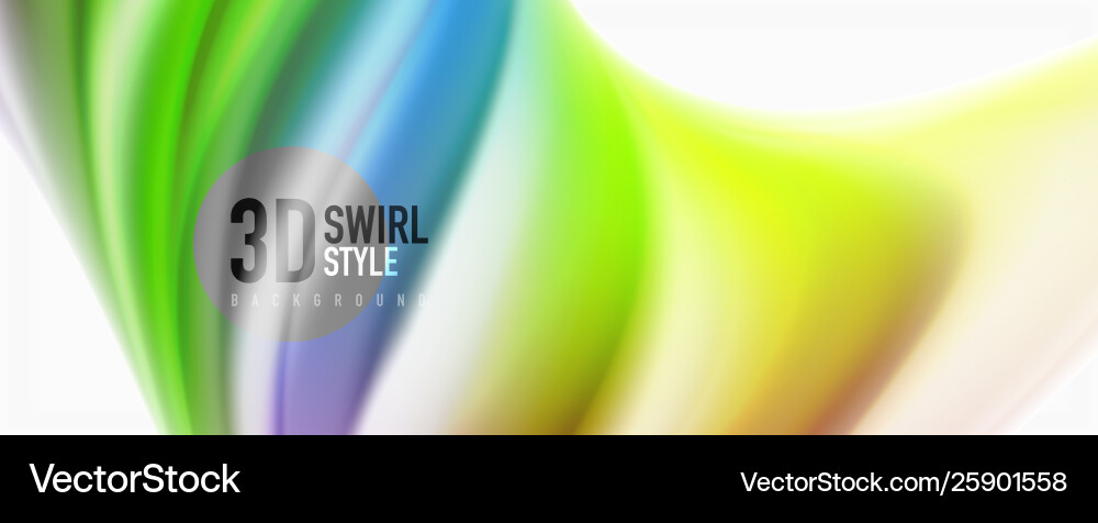 Modern liquid color flow on white - colorful flow Vector Image