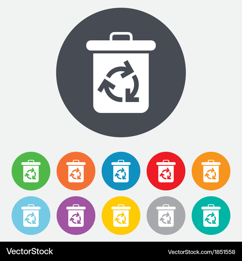 Recycle bin icon reuse or reduce symbol Royalty Free Vector