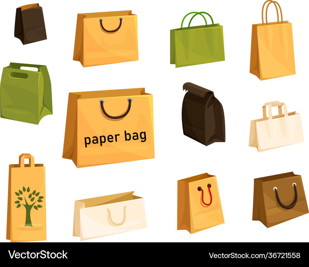 Shopping paper mockup realistic square Royalty Free Vector