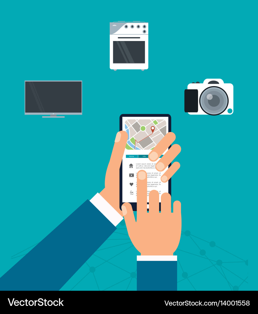 Smart city and smartphone icon technology Vector Image
