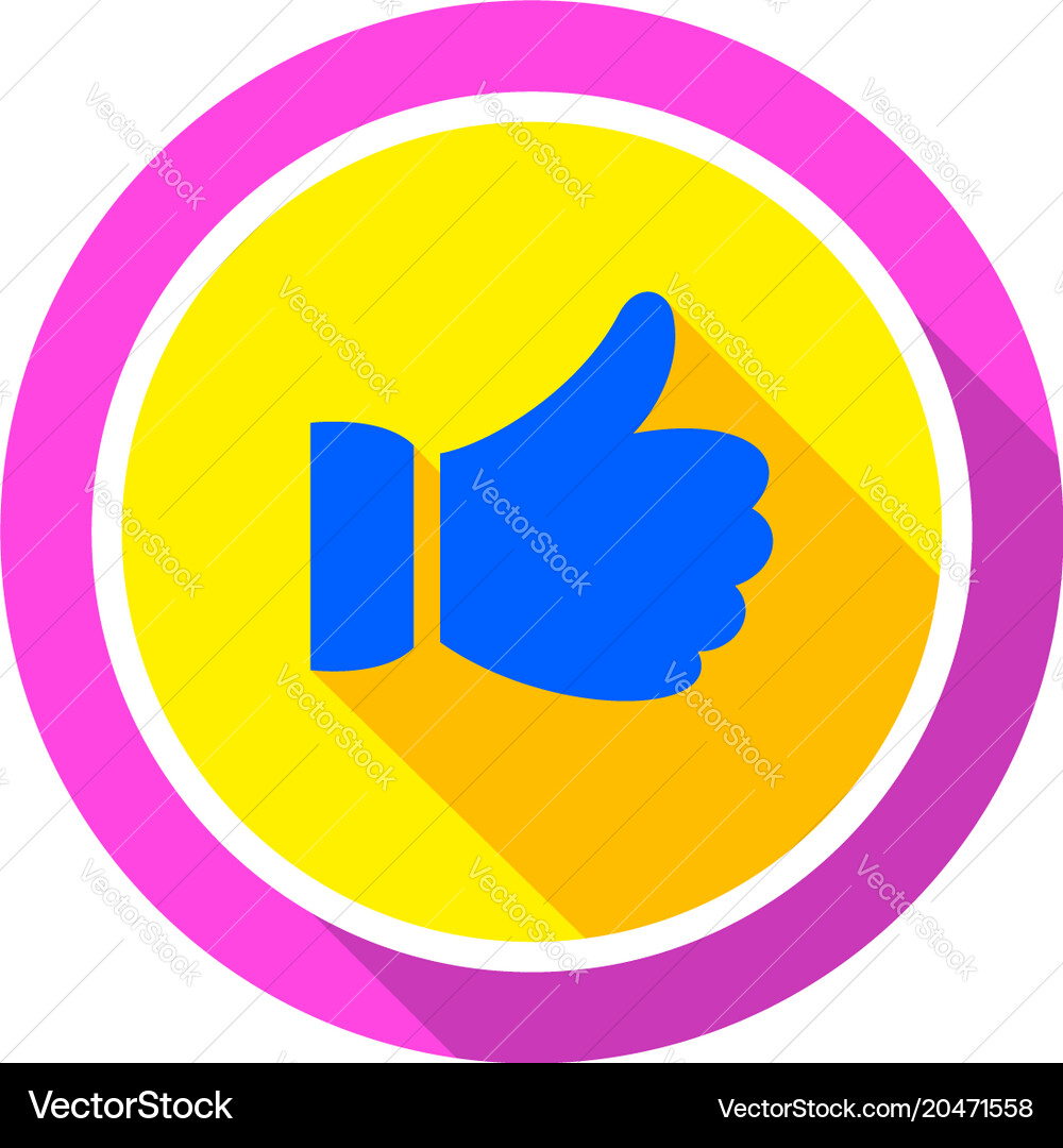 Thumbs up bright color Royalty Free Vector Image