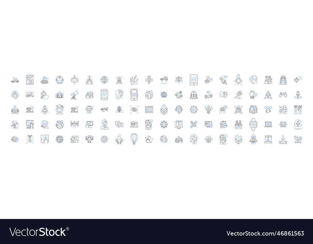 Advanced technology line icons collection Vector Image