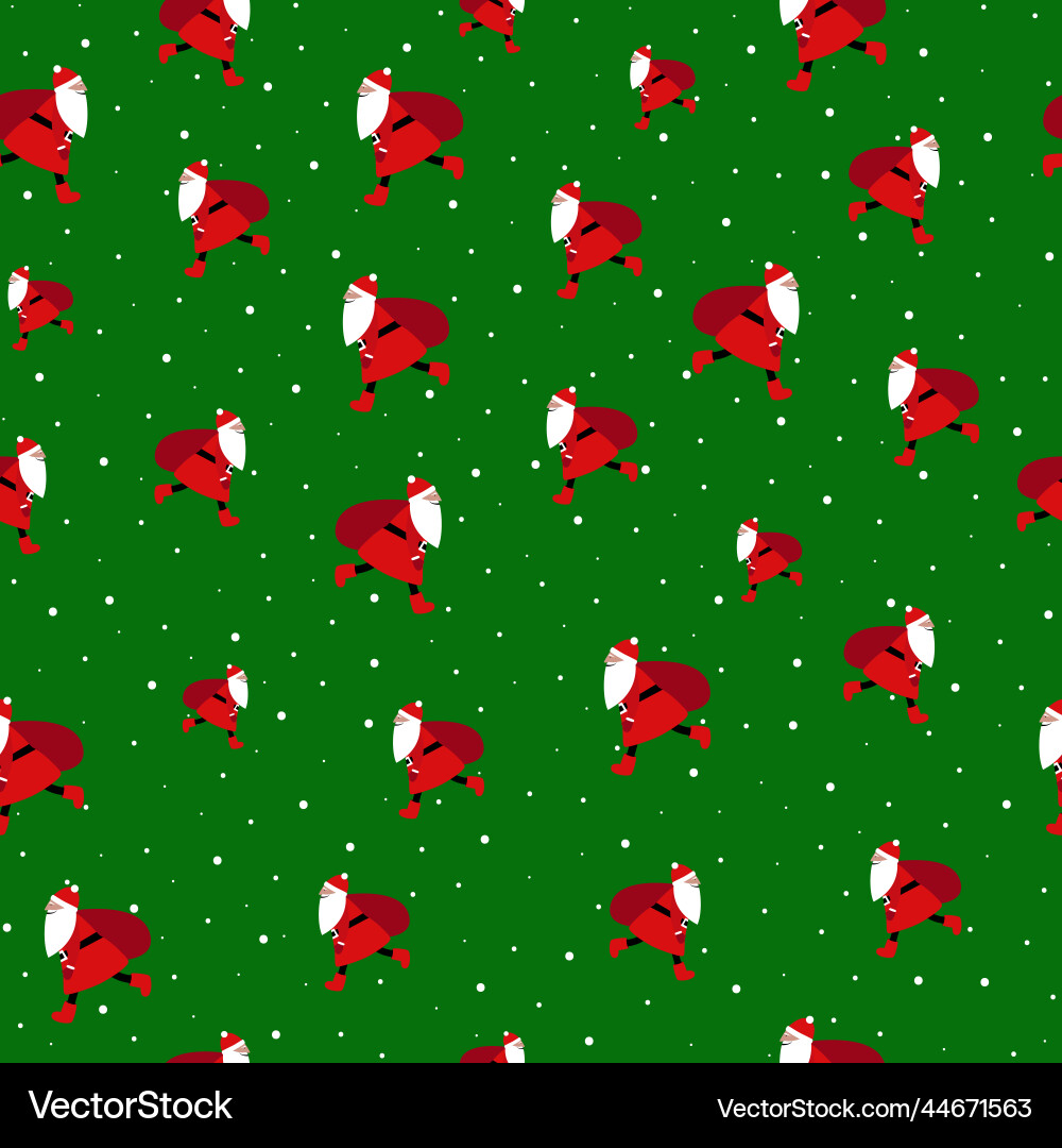 Christmas seamless pattern with santa claus Vector Image